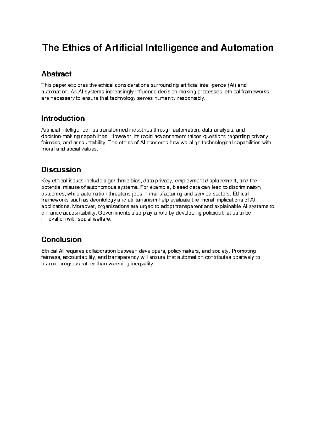Ethics of AI & Automation: Key Considerations and Frameworks - Studocu