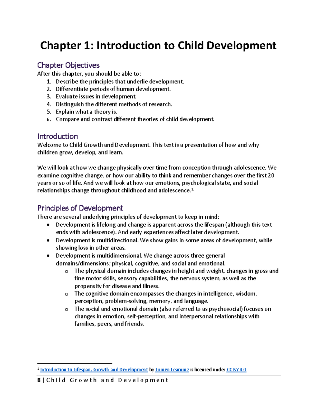 Lifespan Development: Chapter 1 - Introduction to Child Development - Studocu