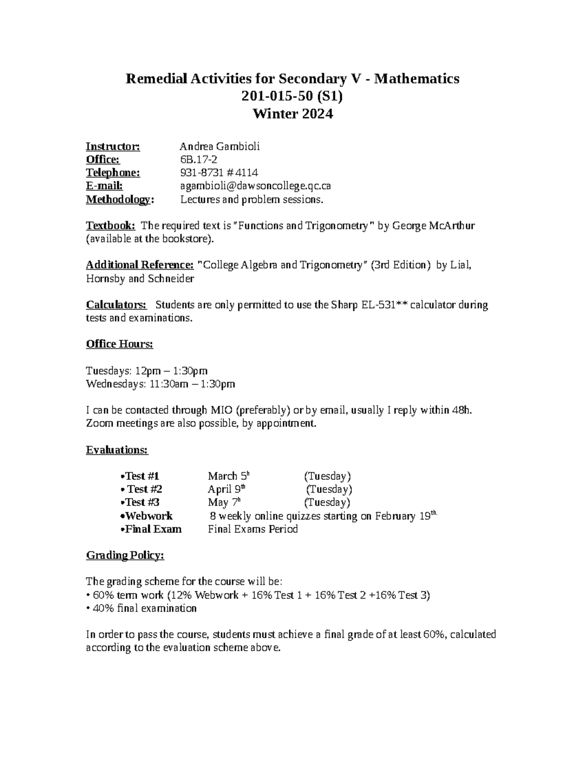 201-015-50 Remedial Activities in Secondary V Mathematics Outline - Studocu