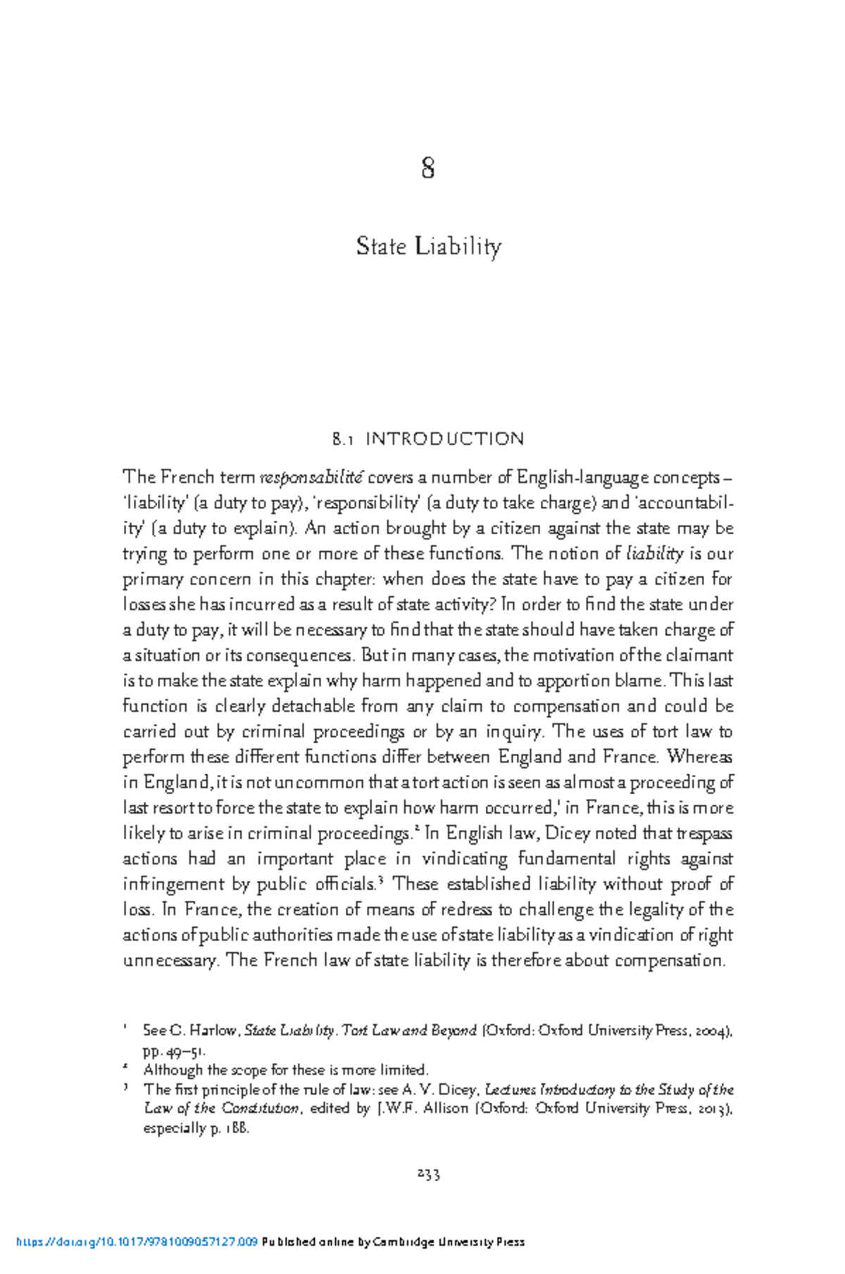 State Liability: An In-Depth Analysis of French and English Law - Studocu