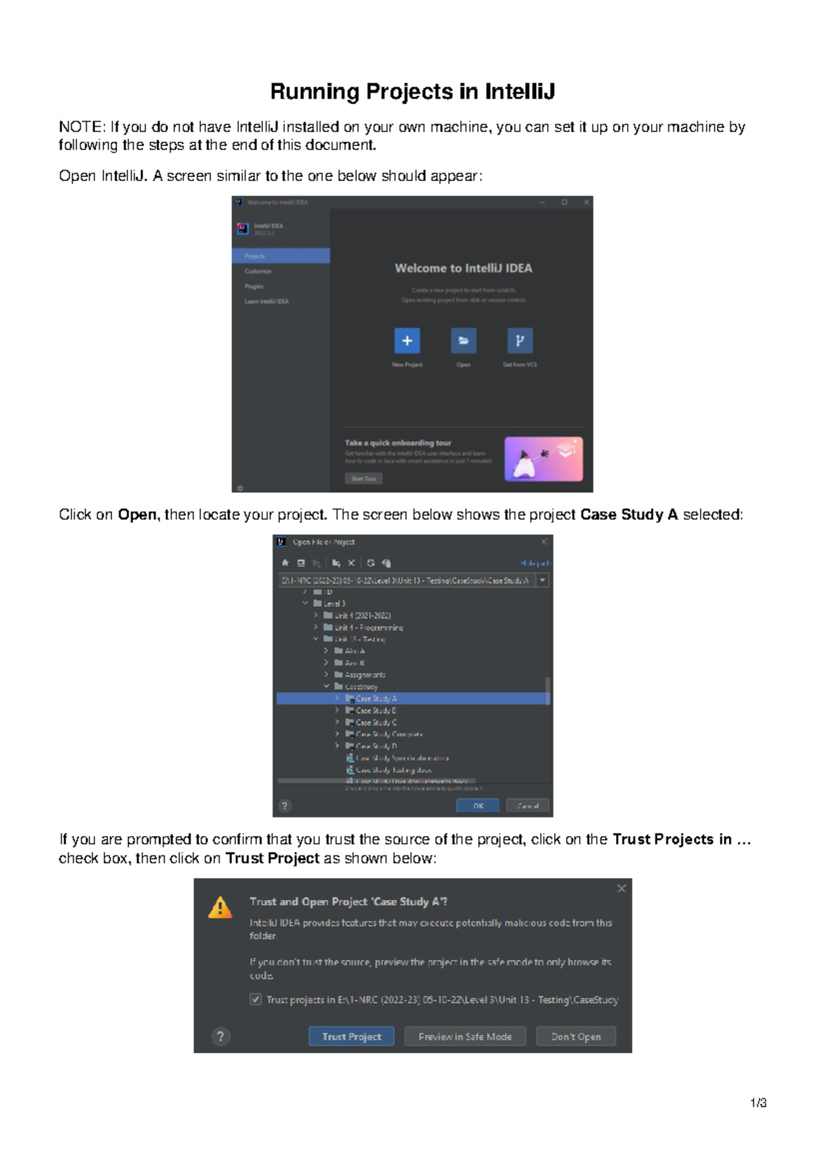 Running Projects in IntelliJ: A Step-by-Step Guide for Setup - Studocu