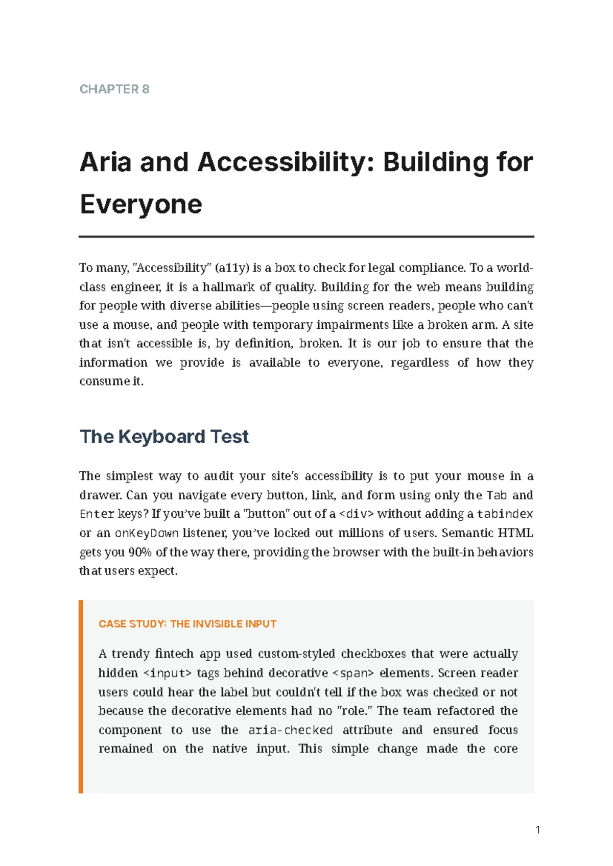 Web Dev CH8: Aria and Accessibility - Building for Everyone - Studocu