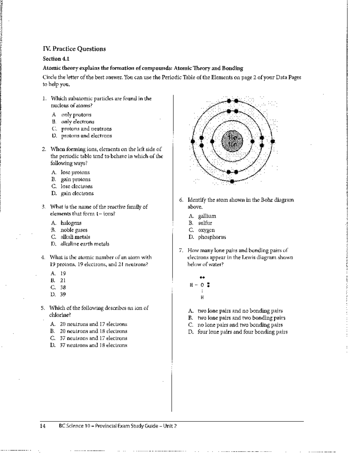 Science 10 Unit 2: Practice Questions & Answers Guide - Studocu