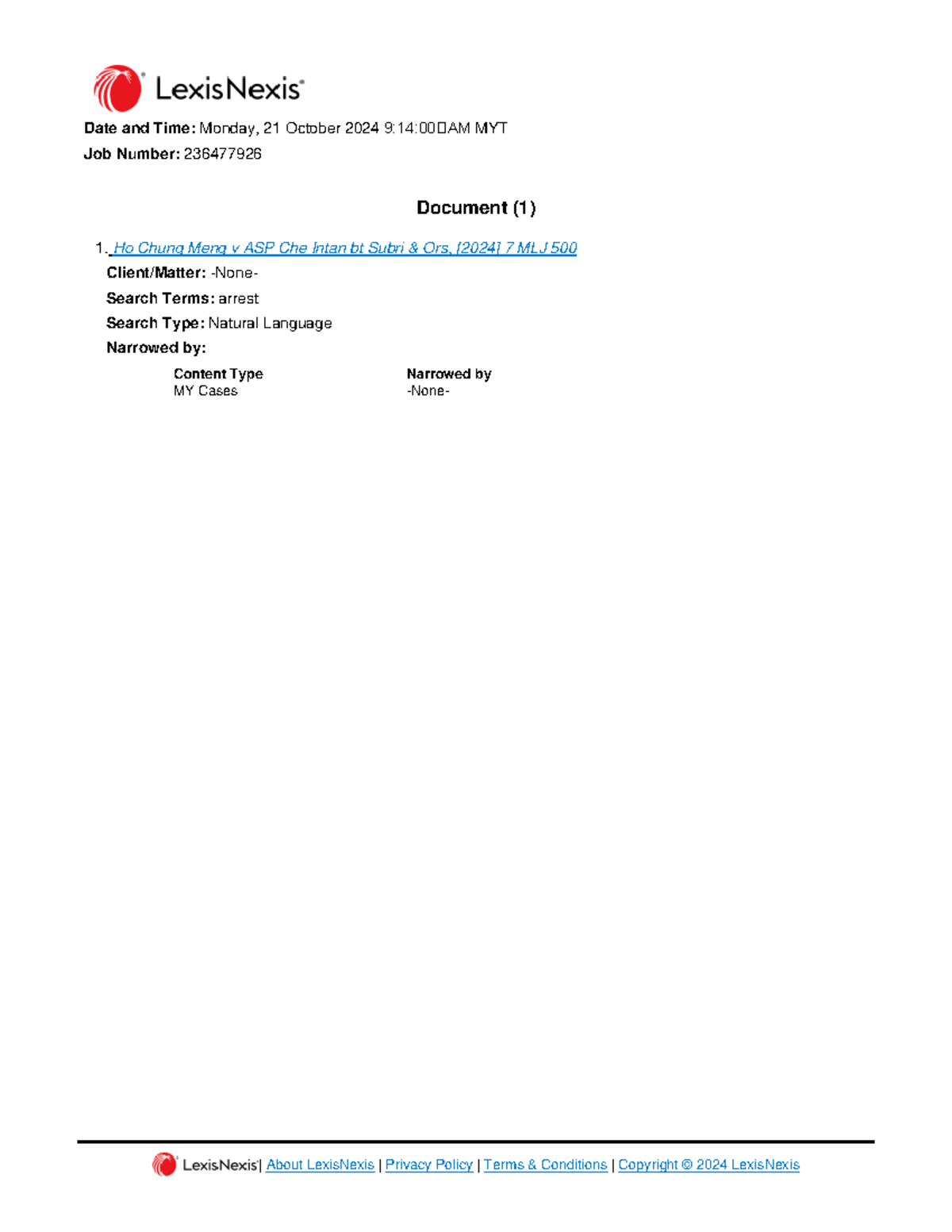 Ho Chung Meng v ASP Che Intan bt Subri & Ors, [2024] 7 - | About ...