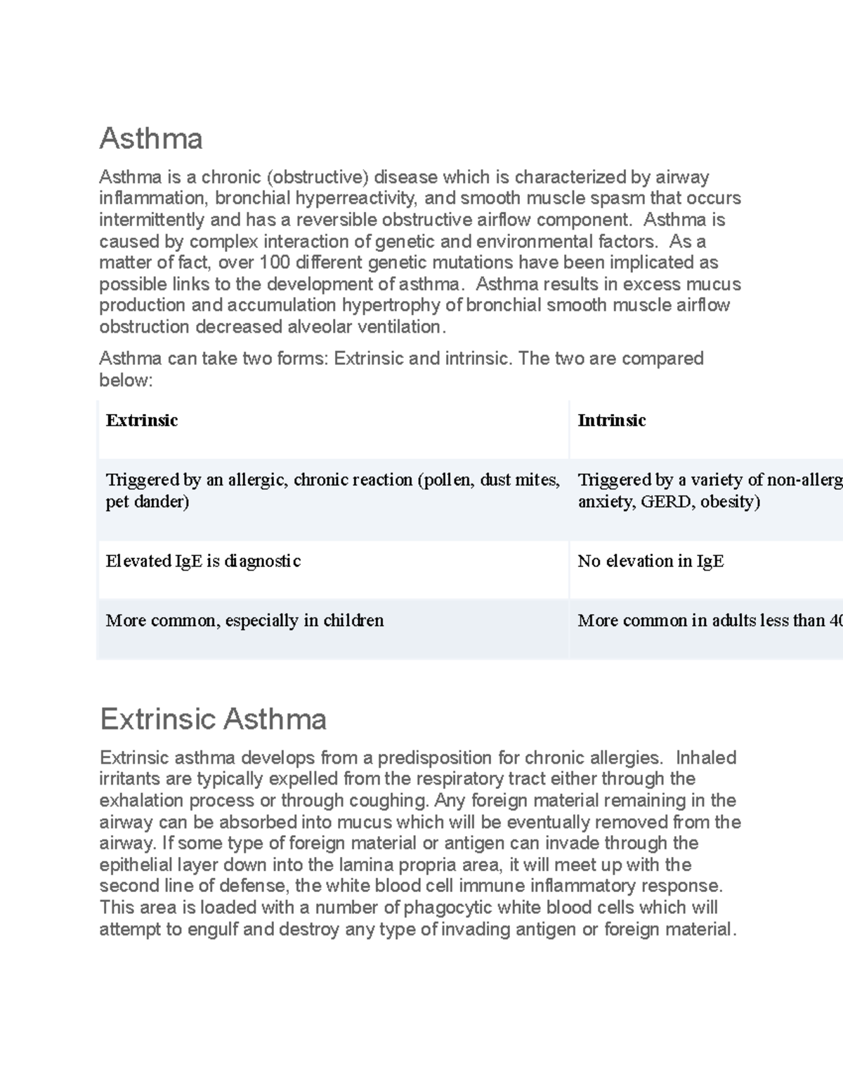 Asthma Overview and Management Techniques: Key Insights - Studocu