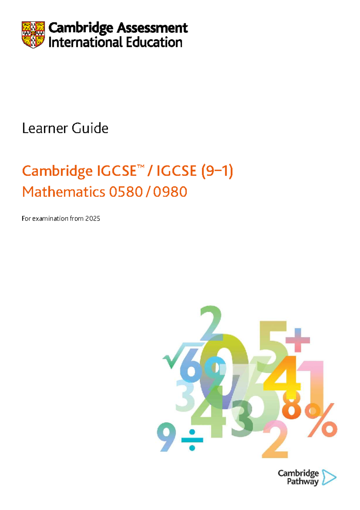 Cambridge IGCSE Mathematics 0580 Interactive Learner Guide (Exams 2025 ...