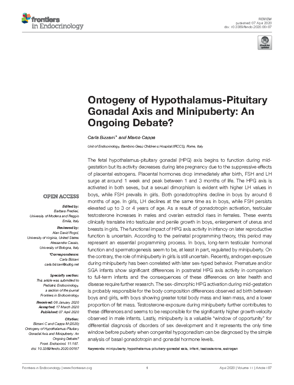 Fendo-11-00187 - Obstetricia - REVIEW published: 07 April 2020 doi: 10. ...