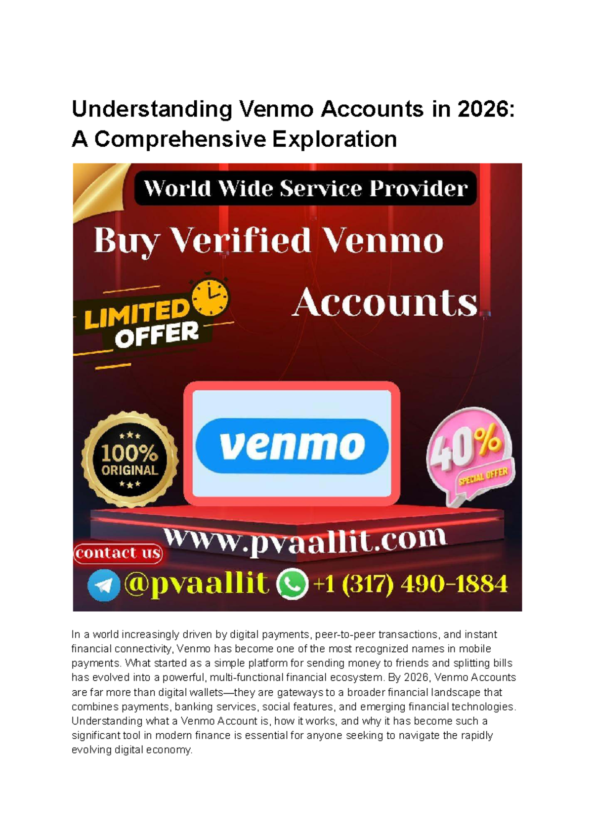 Understanding Venmo Accounts in 2026: A Financial Ecosystem Overview ...
