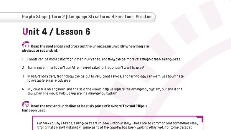 9th Grade Practice Material: Language Structures & Functions Unit 4 ...