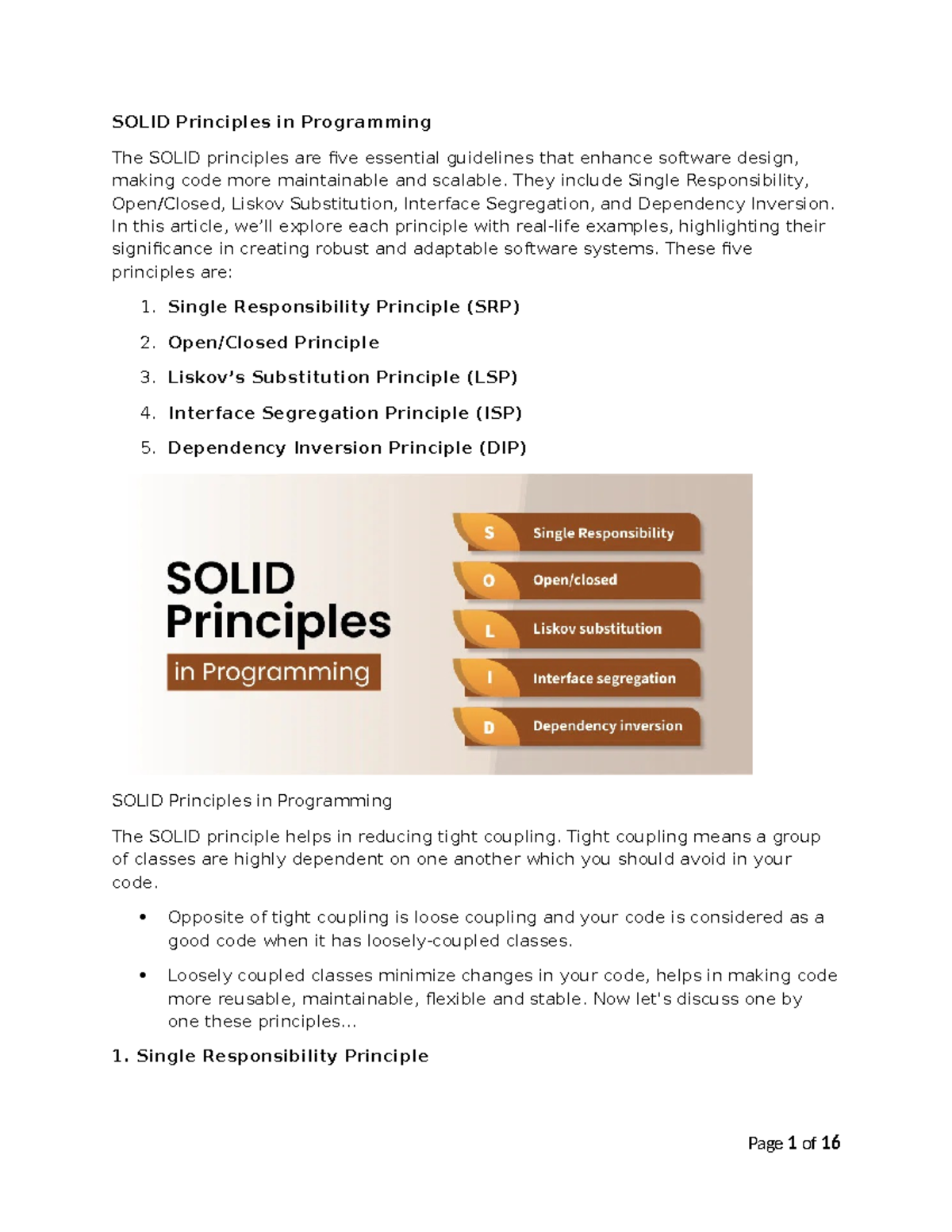 SOLID Principles in Programming: Enhancing Software Design - Studocu