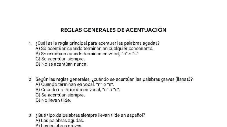 02 BONO - Reglas de Acentuación y Uso de Tildes - Studocu