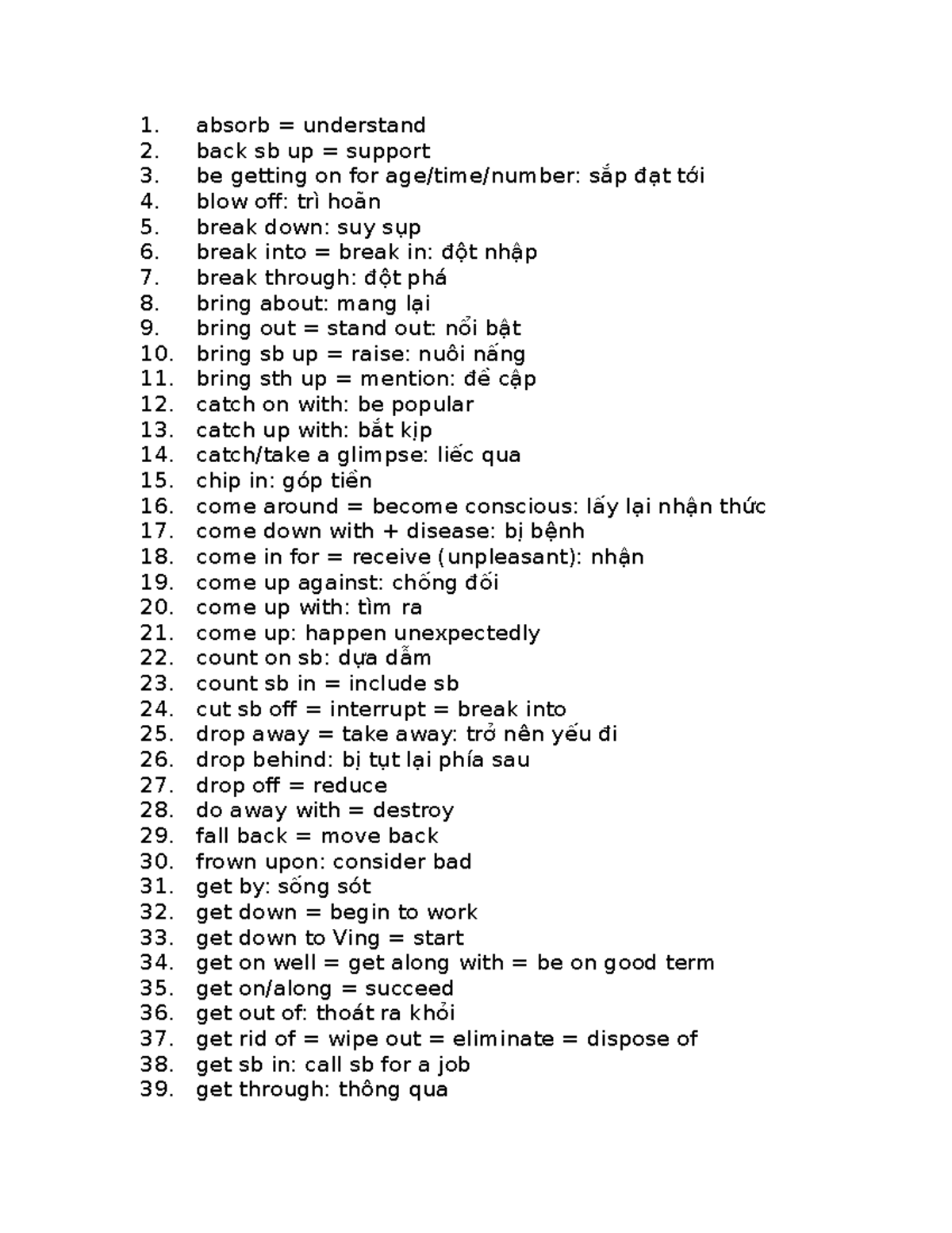 Phrasal Verbs Study Guide - Essential Definitions and Examples - Studocu