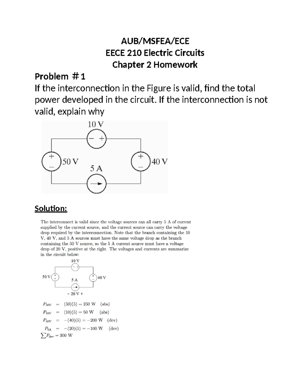 EECE 210 Chapter 2 Solutions - Detailed Homework Approaches - Studocu
