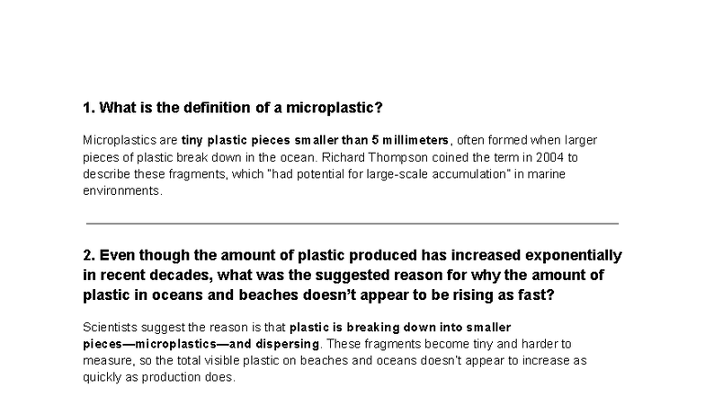 Geography Reading #2: Understanding Microplastics and Their Impact ...