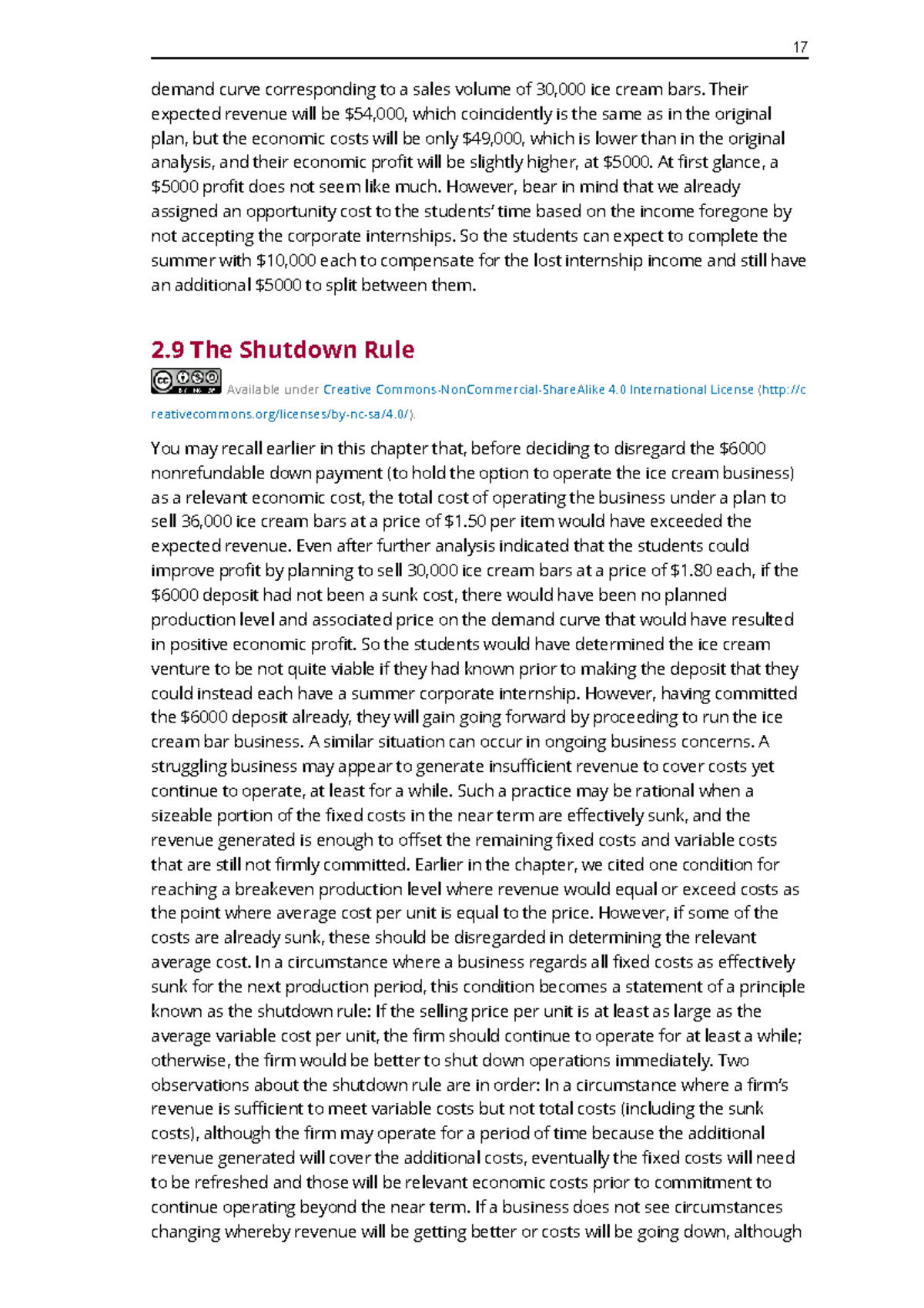 Shutdown RULE - A similar situation can occur in ongoing business ...