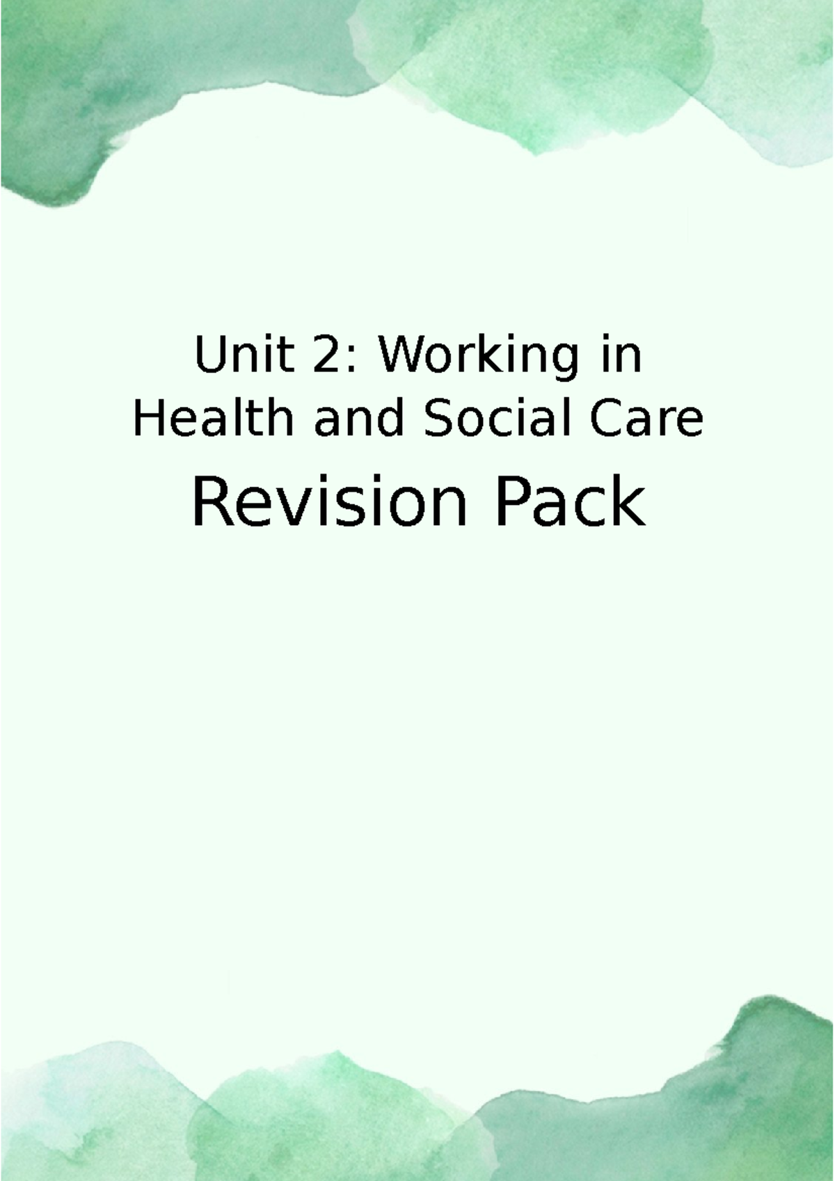 Unit 2 Level 3 HSC Year 1: Comprehensive Revision Pack - Studocu