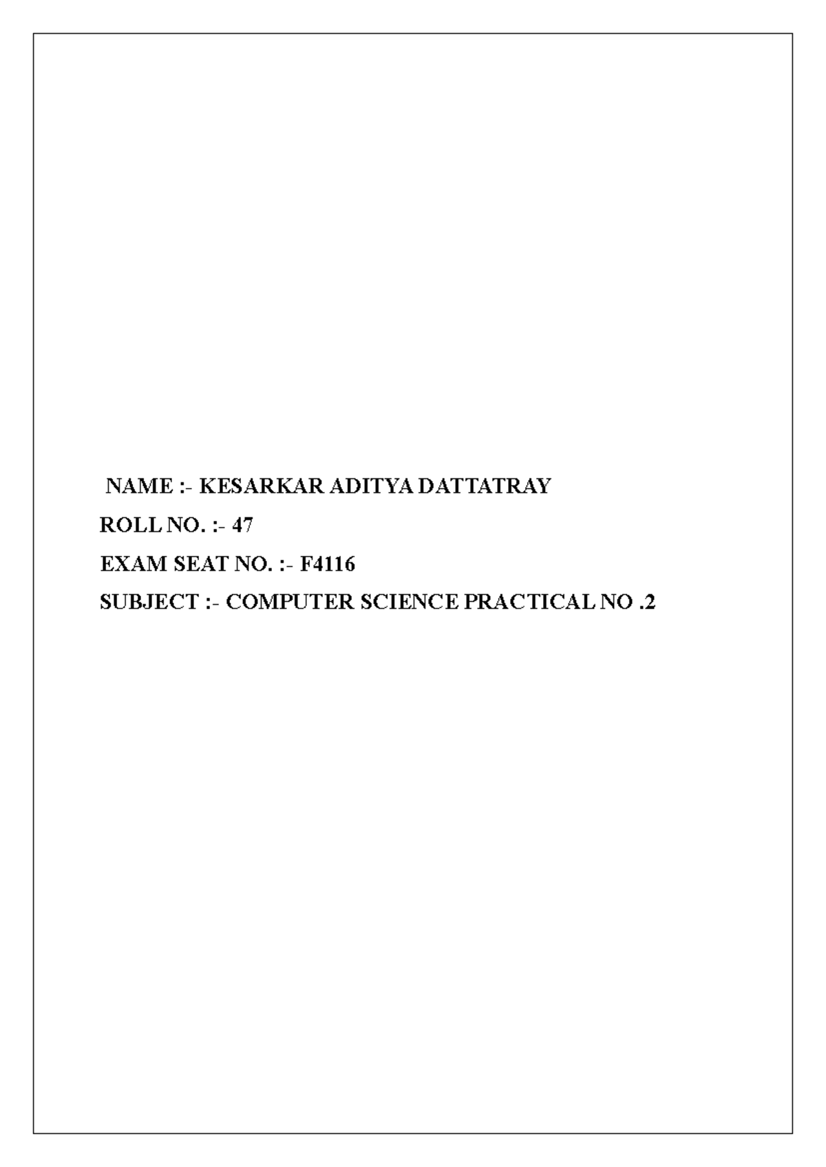 CS Practical No. 2 - Array Operations and Sorting Techniques - Studocu