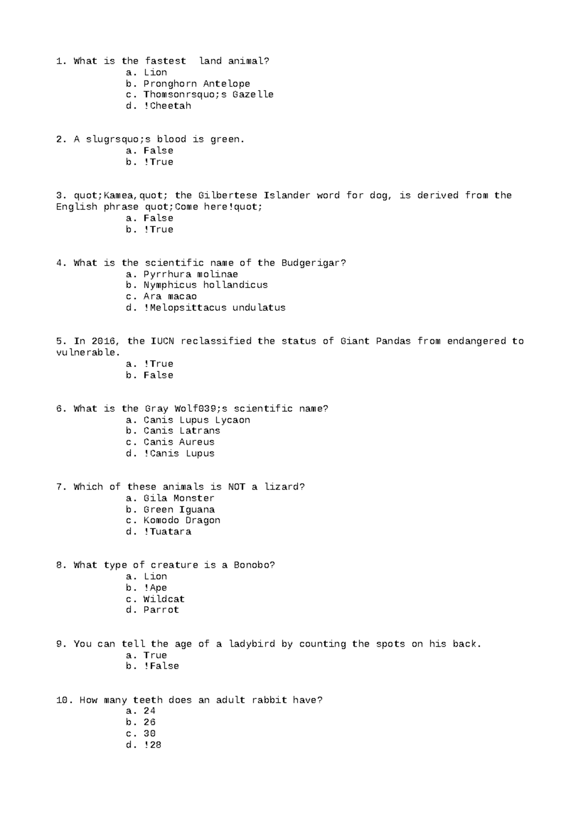 NURS101 Final Exam: Animal Facts, Art History & Automotive Trivia - Studocu