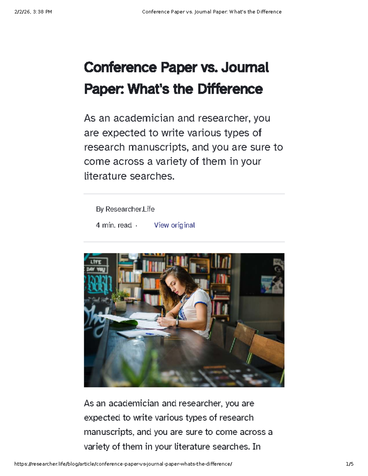 Conference Paper vs. Journal Paper: Key Differences Explained - Studocu