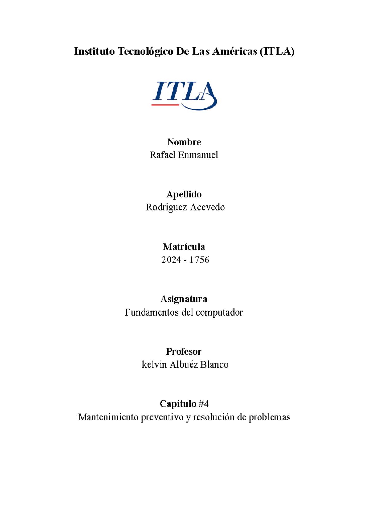 Capítulo 4 - Resumen del Mantenimiento Preventivo y Resolución de Problemas - Studocu