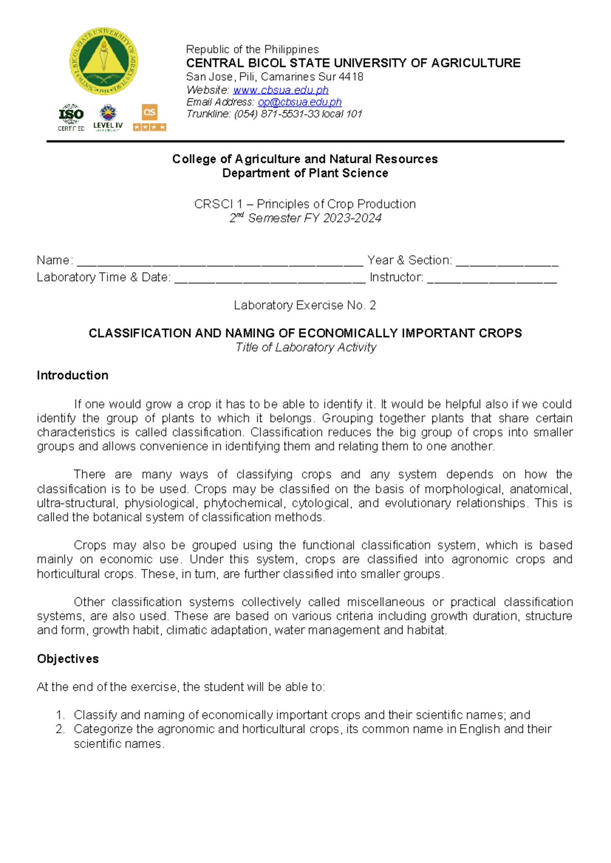 Field-Laboratory-Exercise-No.-3- Classification-AND- Naming-OF ...