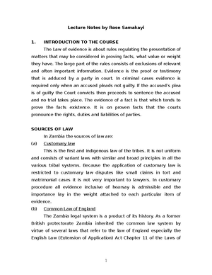 Consolidated Constitutional LAW Notes 2020 UNZA - THE UNIVERSITY OF ...