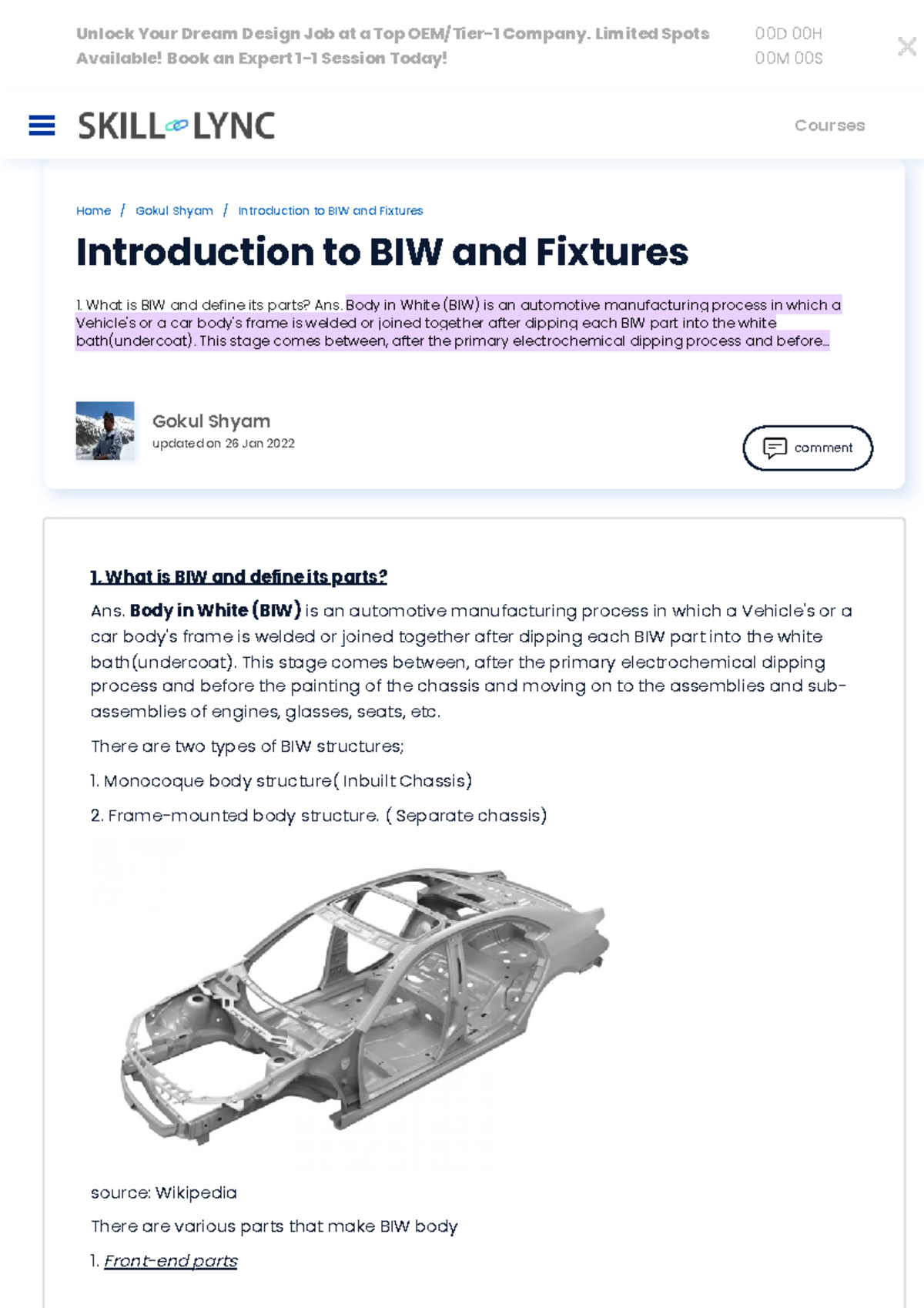 BIW Fundamentals and Fixture Design Overview for Course MECH101 - Studocu