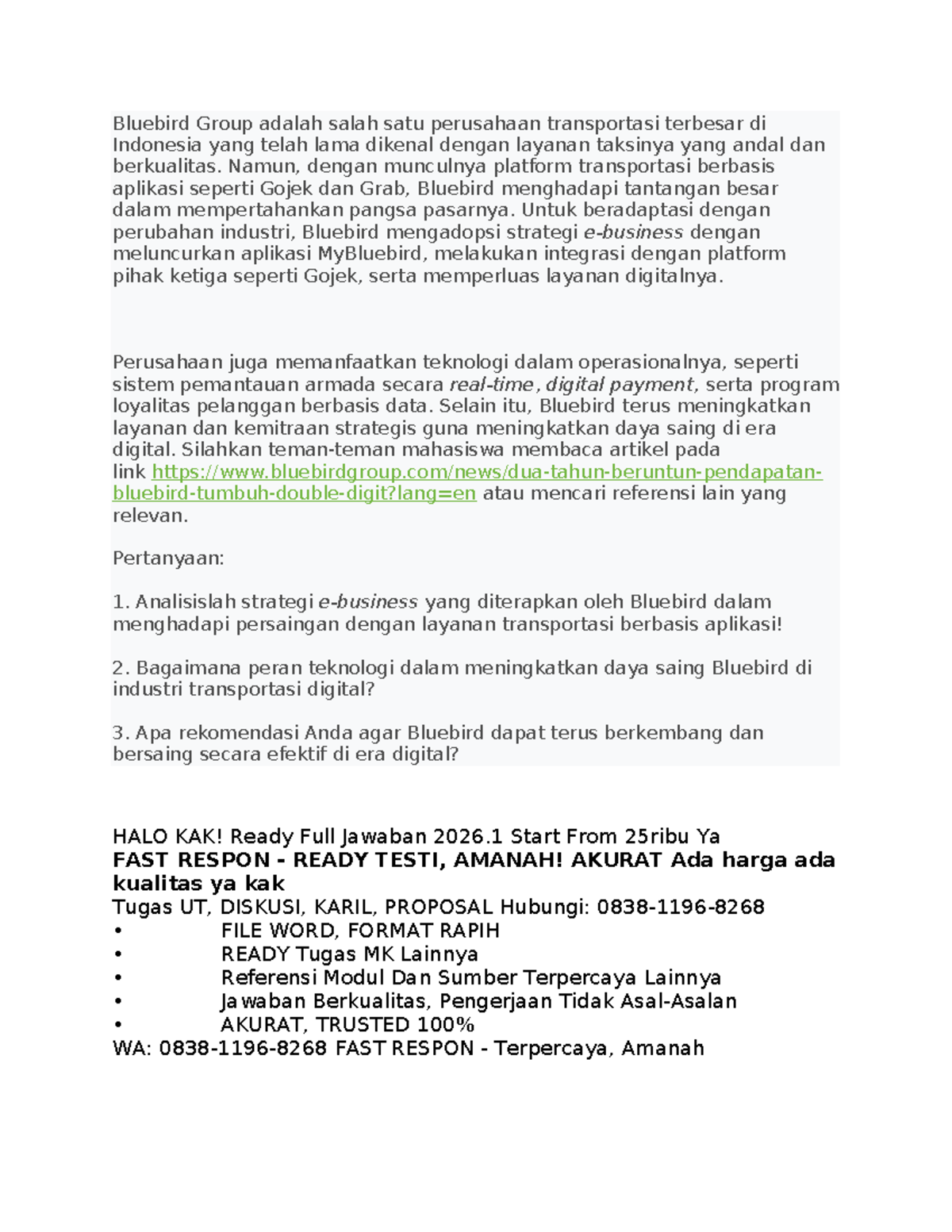 Bluebird Group - Strategi Bisnis Digital di Era Transportasi 2026.1 ...