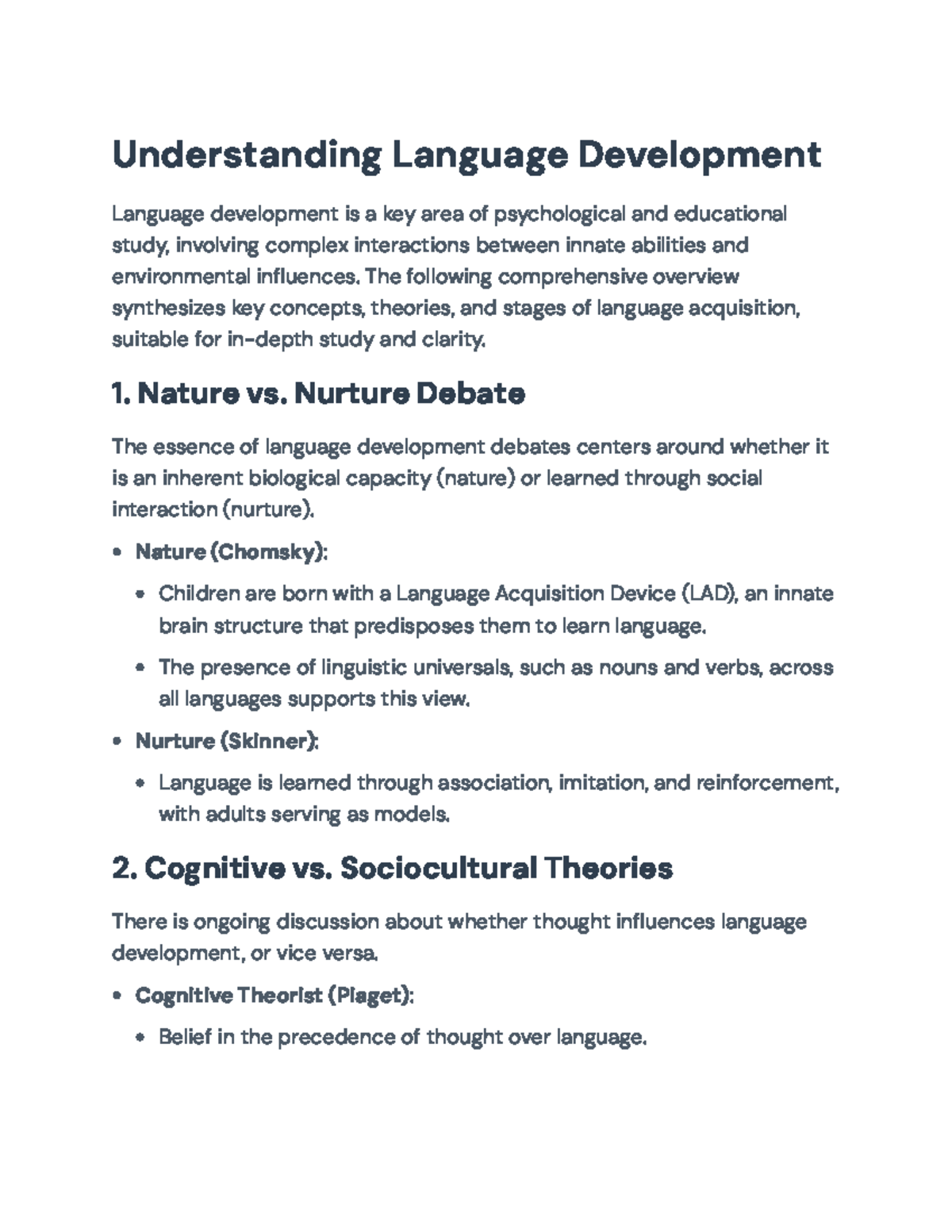 Understanding Language Development: Key Concepts and Stages ...
