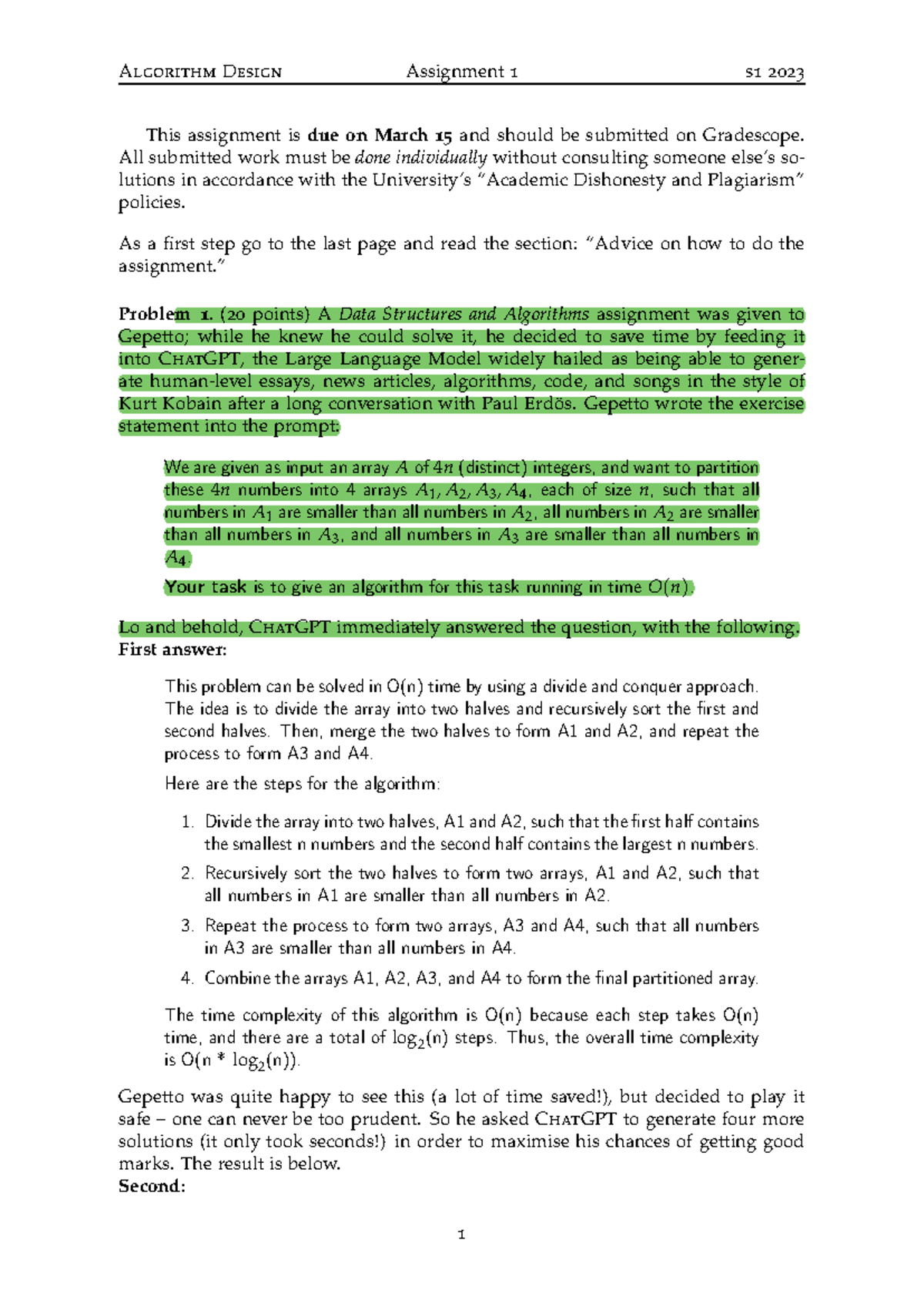 COMP 3x27 Assignment 1: Data Structures & Algorithm Solutions - Studocu