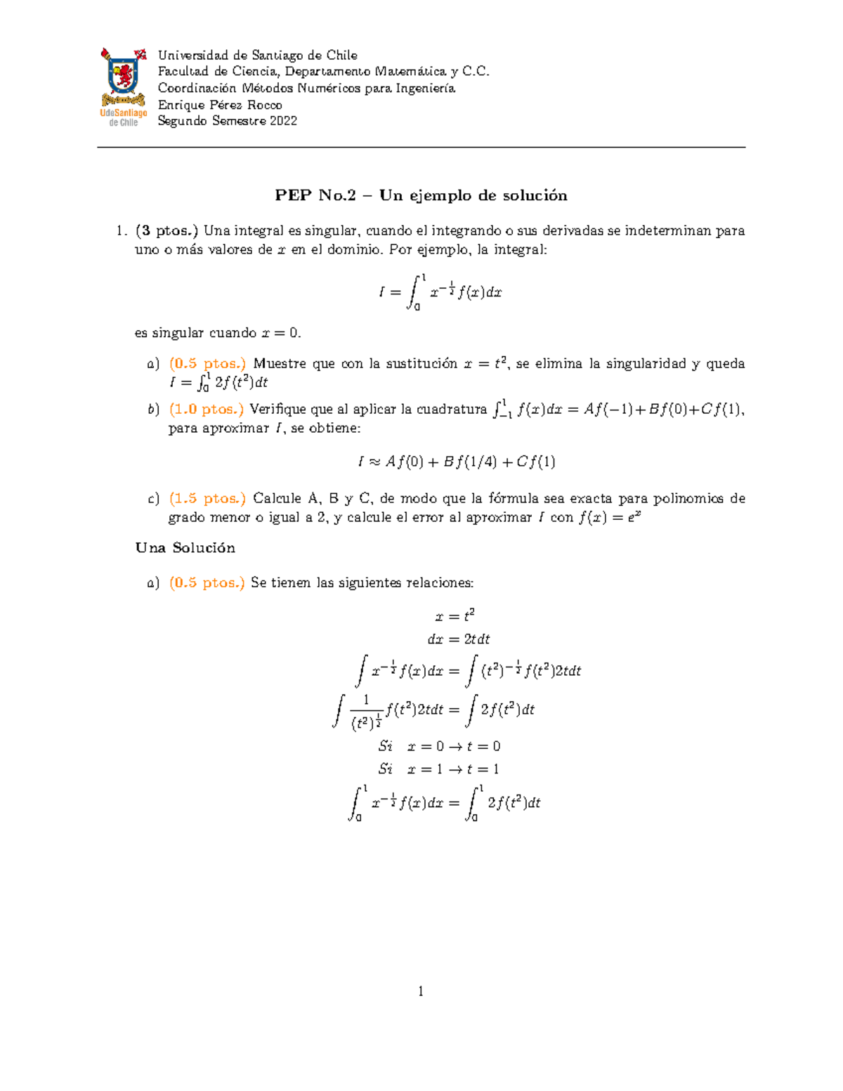 PEP 2 2022 2do Semestre(Ejemplo de Solucion) - Universidad de Santiago ...