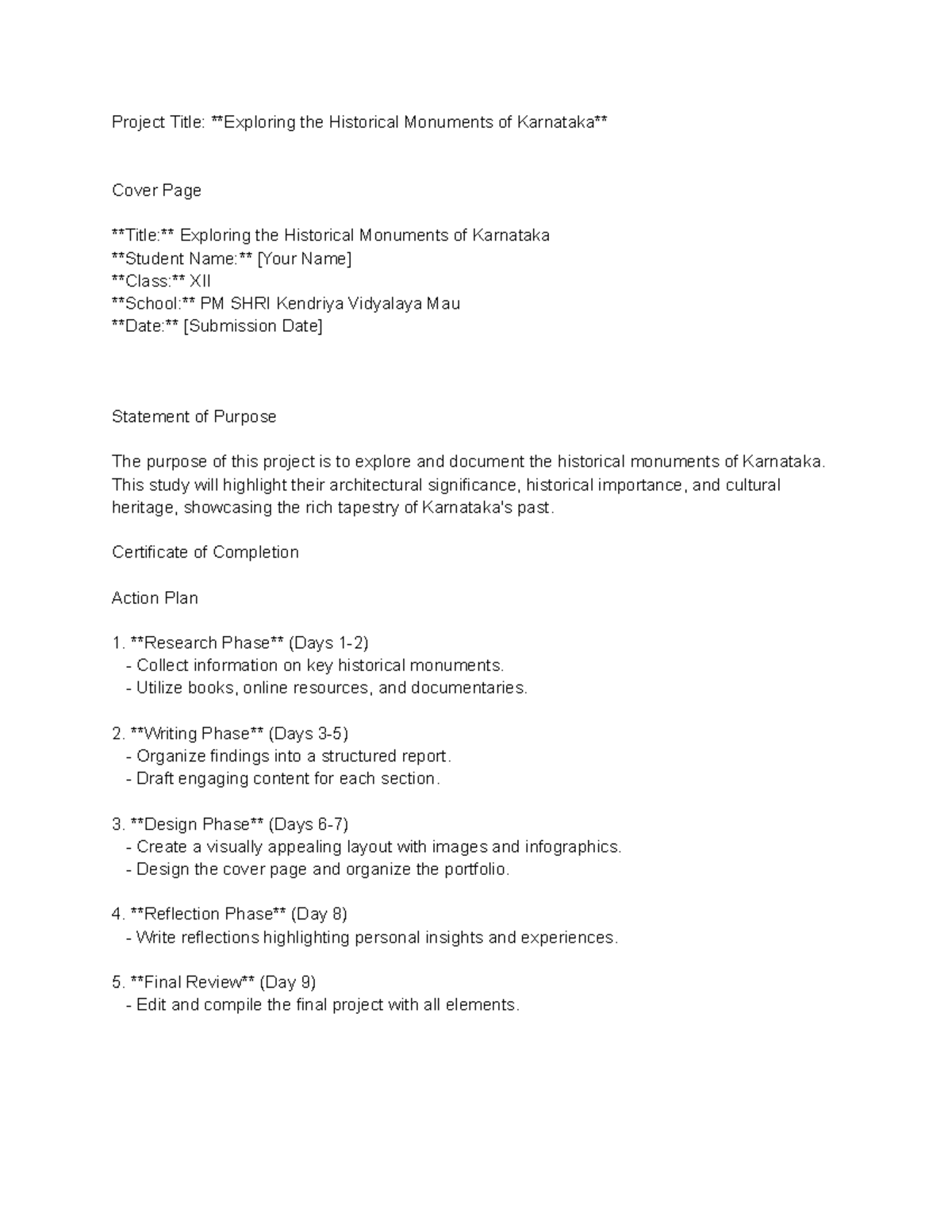 Karnataka History Project: Monuments Exploration (Class XII) - Studocu