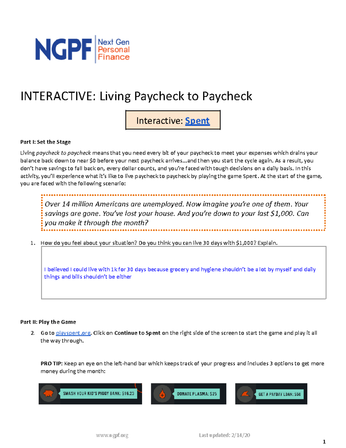 Copy of Living Paycheck to Paycheck - INTERACTIVE: Living Paycheck to ...