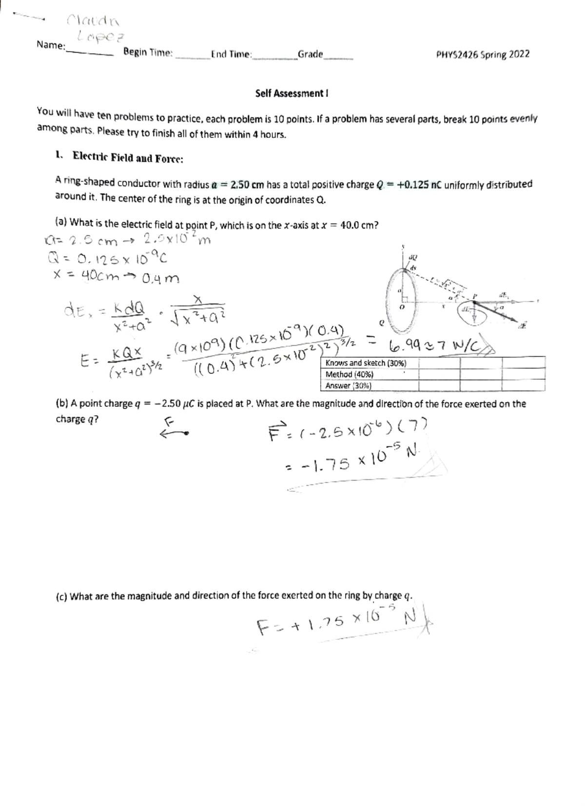 PHYS 2426 Test 1 Review: Key Concepts & Problem Solutions - Studocu