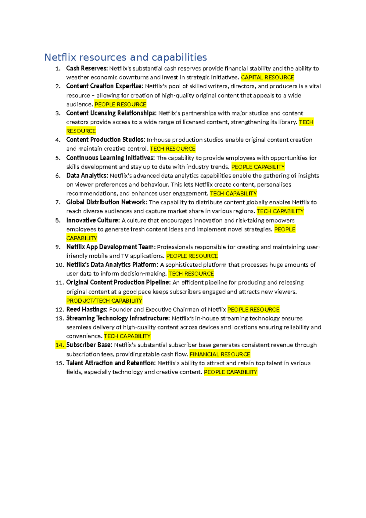 Netflix Resources and Capabilities Overview: Key Assets and Strengths ...