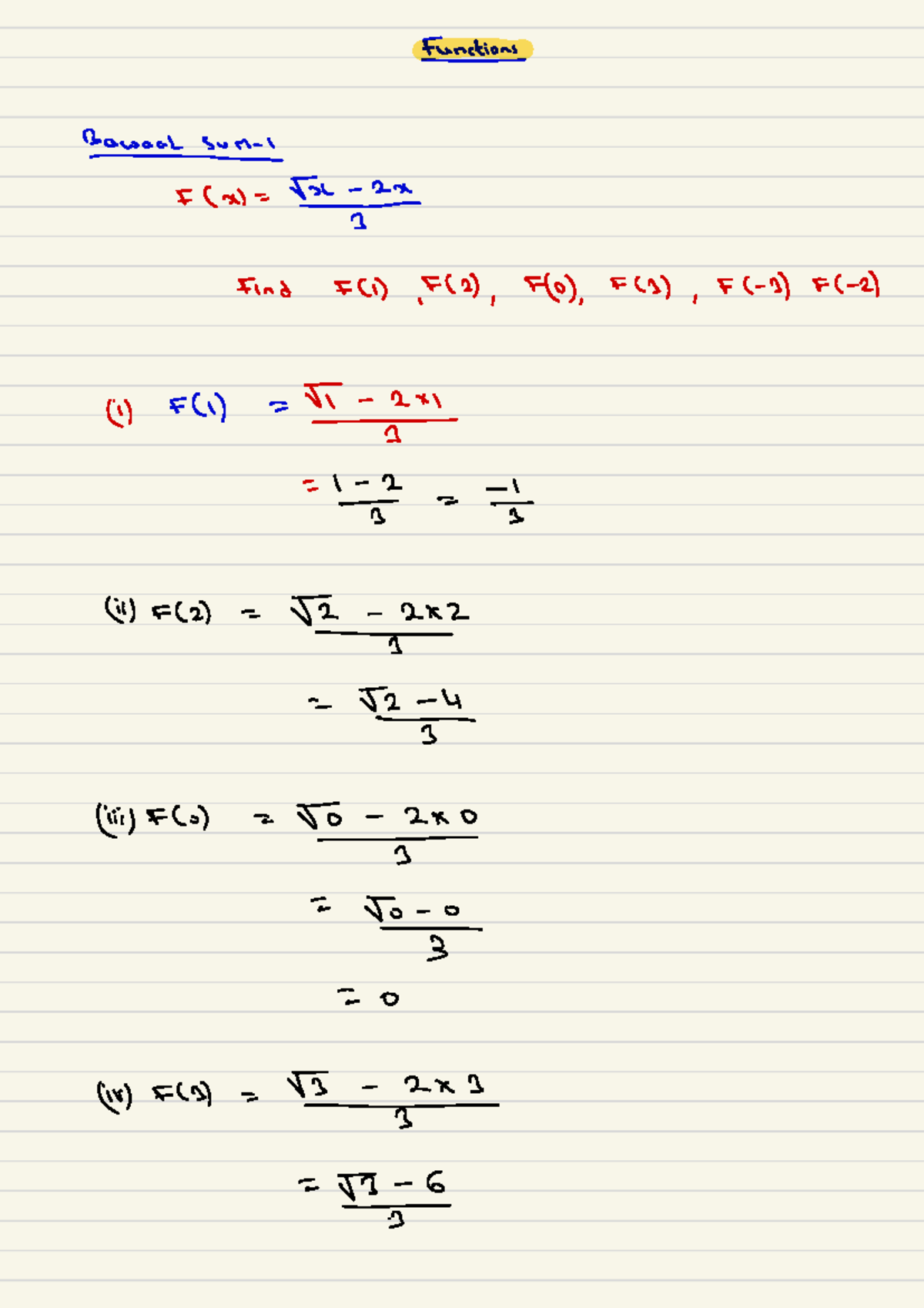 Functions Handwritten Notes - Bawaal Vol 2x 3 - Studocu