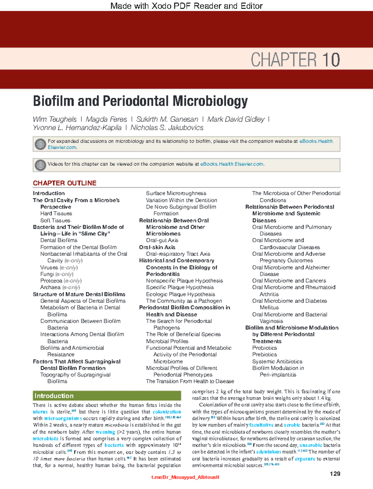 Newman and Carranza's Clinical Periodontology: Chapter 10 - Biofilm ...