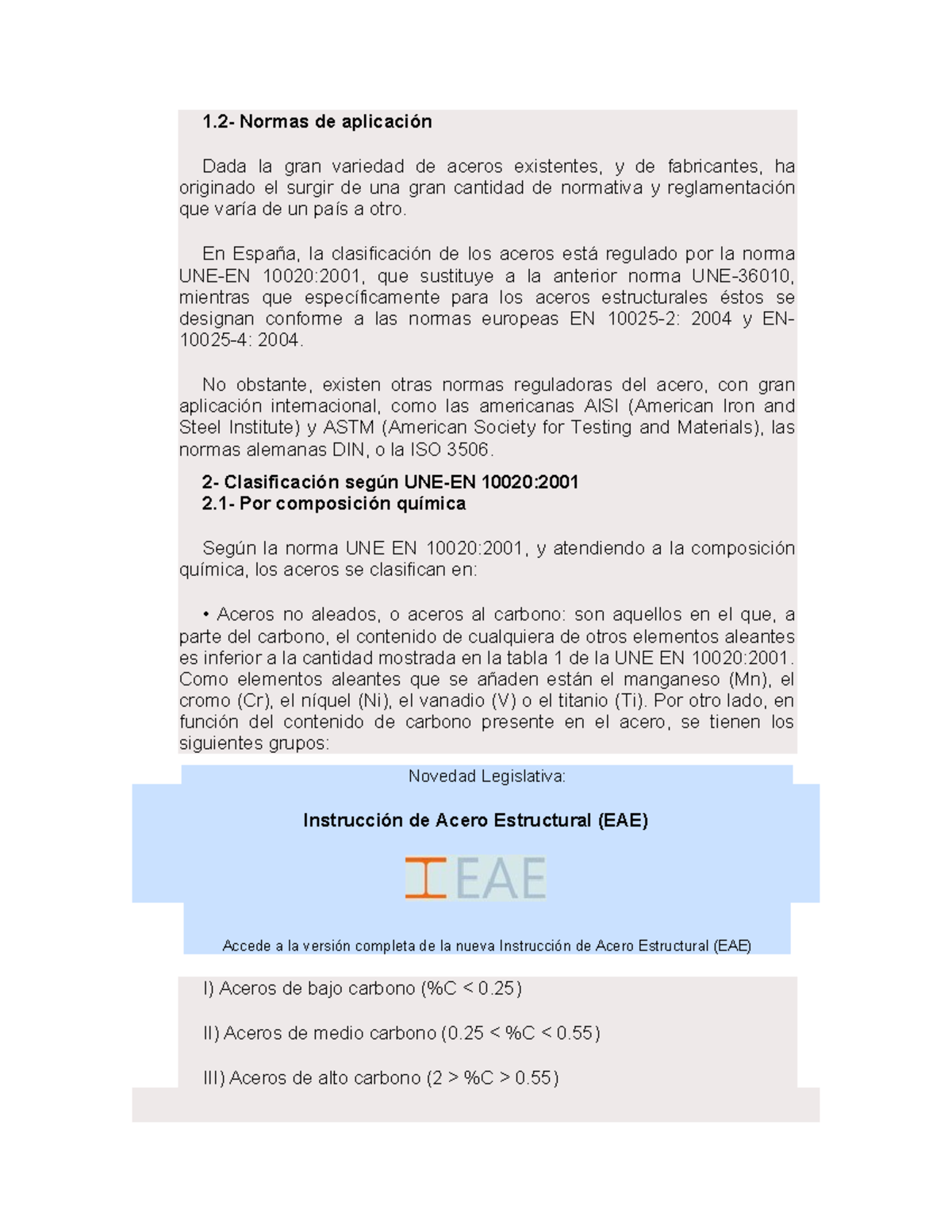 Características y Clasificación del Acero según UNE-EN 10020:2001 - Studocu