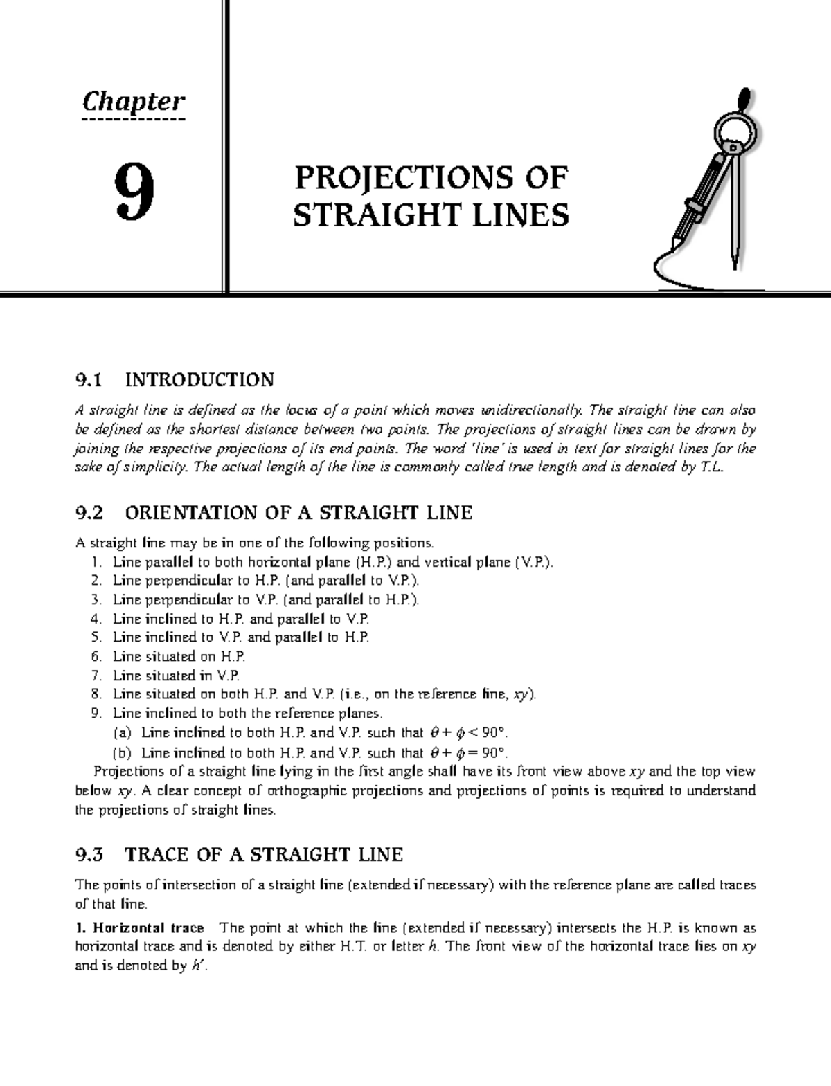 Projections of Straight Lines - Chapter 9 Notes - Studocu
