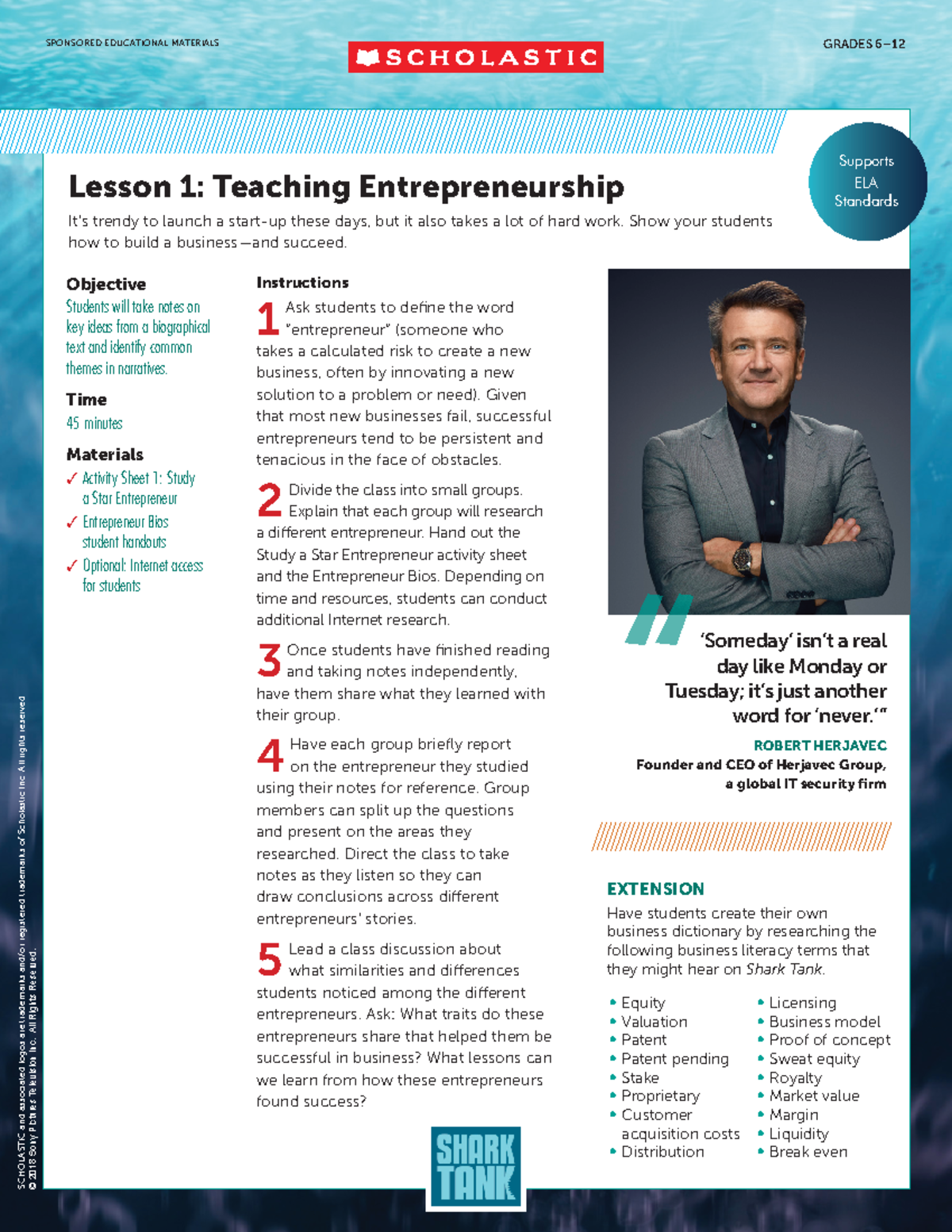 Shark Tank Teaching Guide: Engaging Students in Entrepreneurship - Studocu