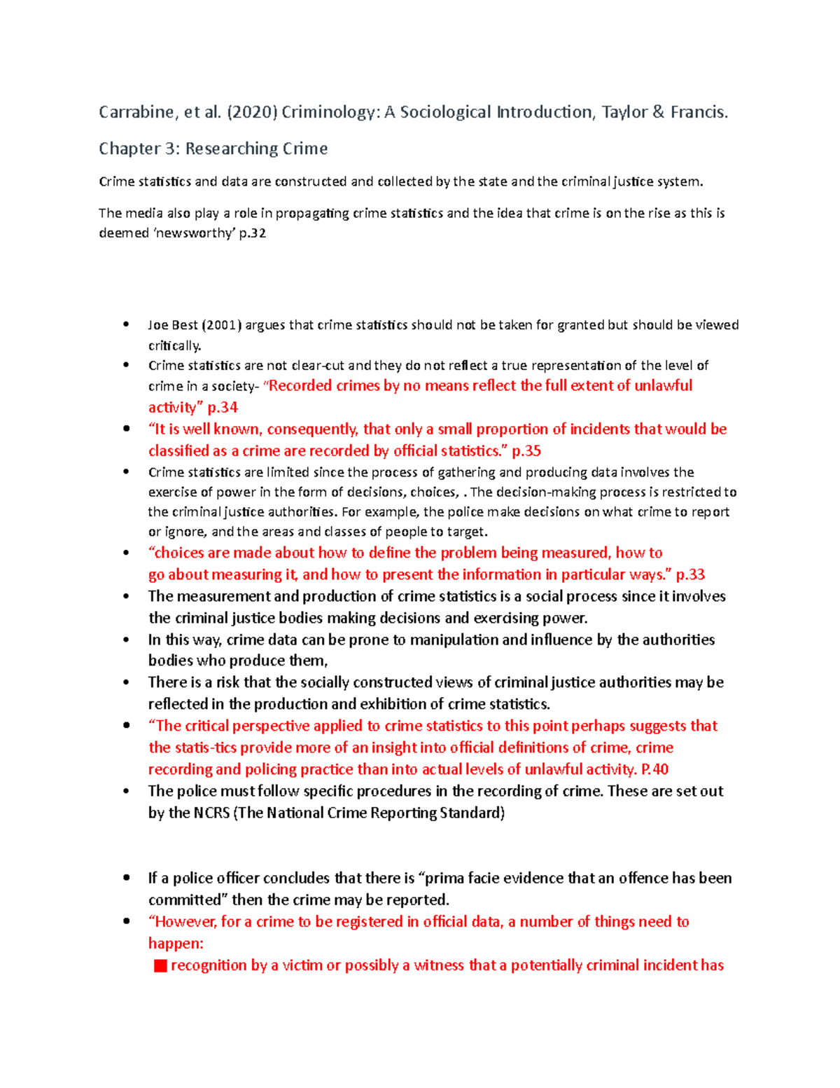 CRIM 101: Analyzing and Interpreting Crime Statistics in Society - Studocu