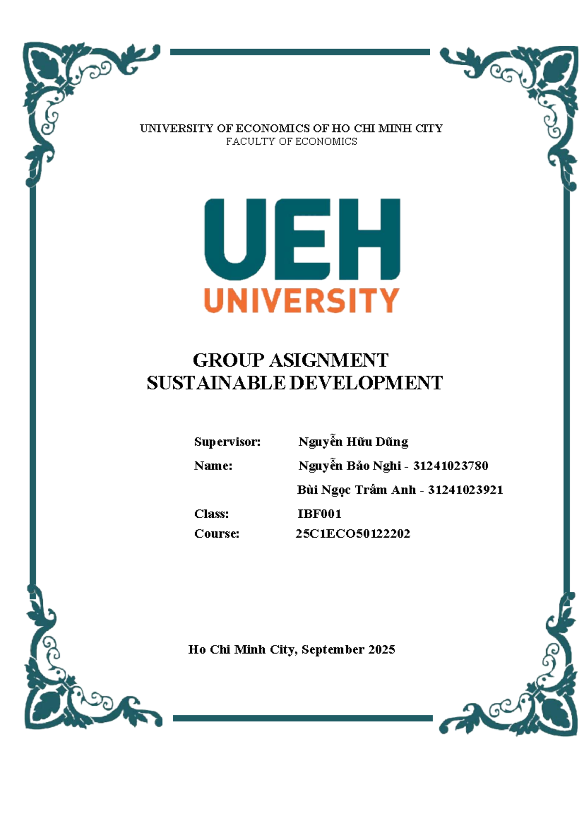 IBF001 Group Assignment: Case Study on Sustainable Development - Studocu