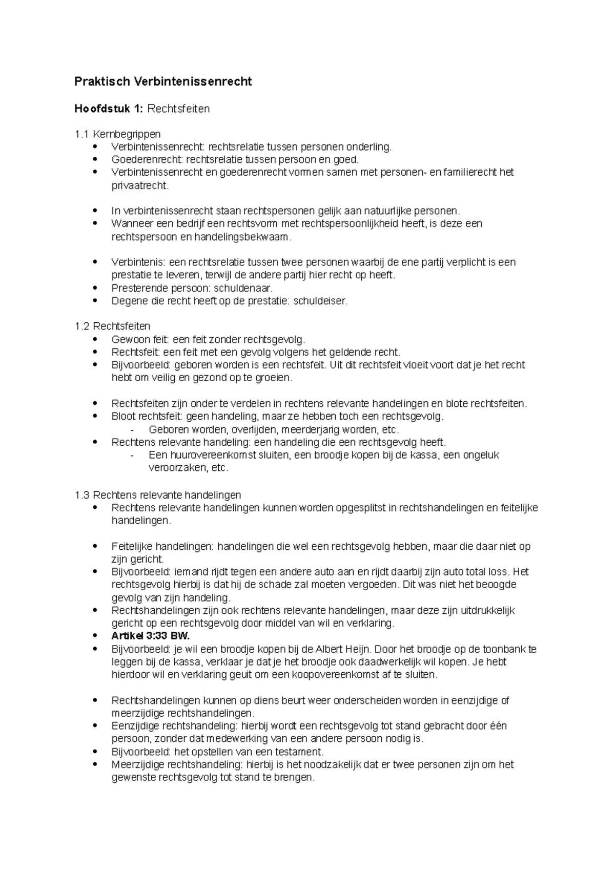 Privaatrecht - Hoofdstuk 1: Fundamenten van het Verbintenissenrecht ...