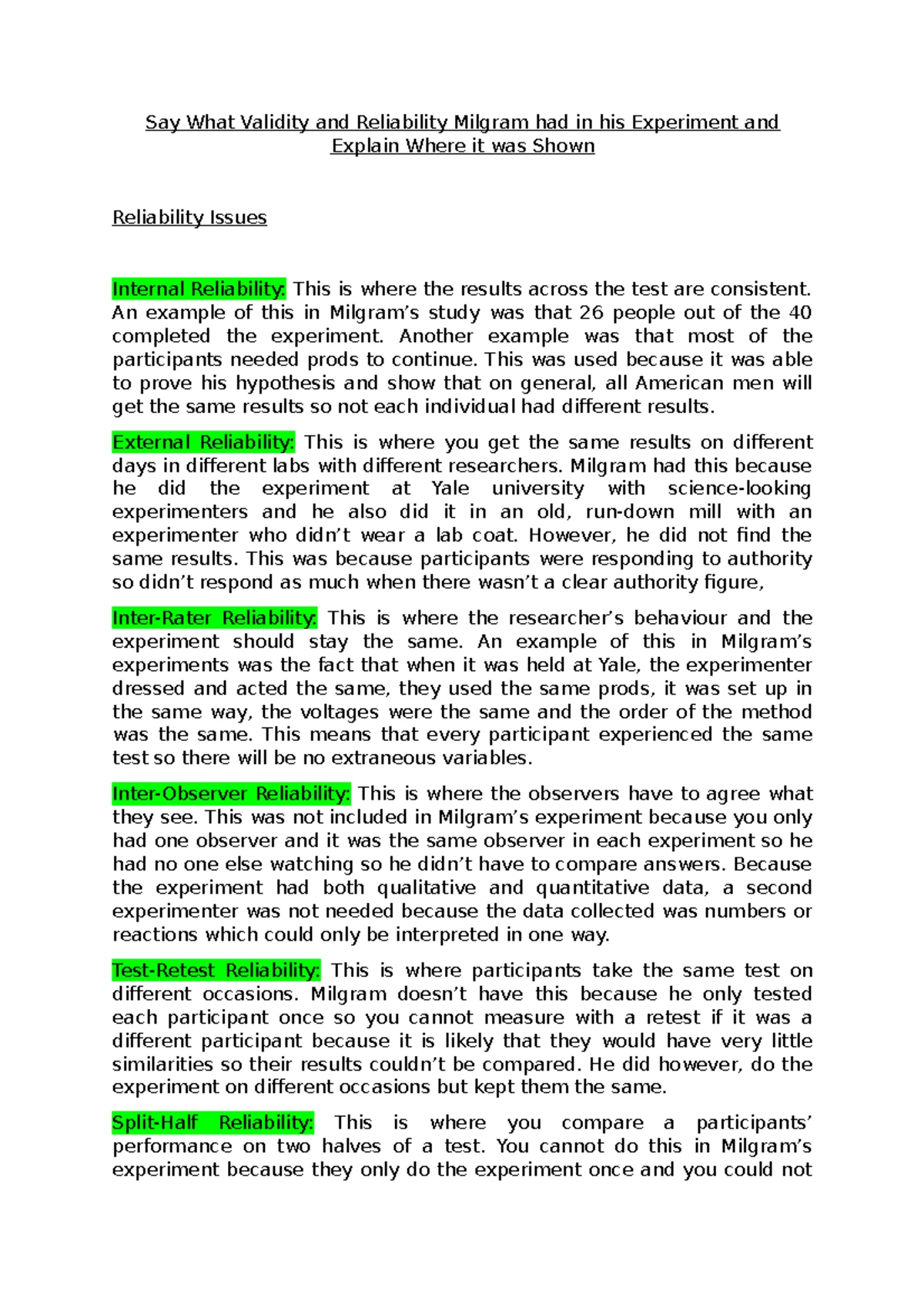 Evaluation of the study by Milgram - 1 Evaluation of Milgram 1963 ...