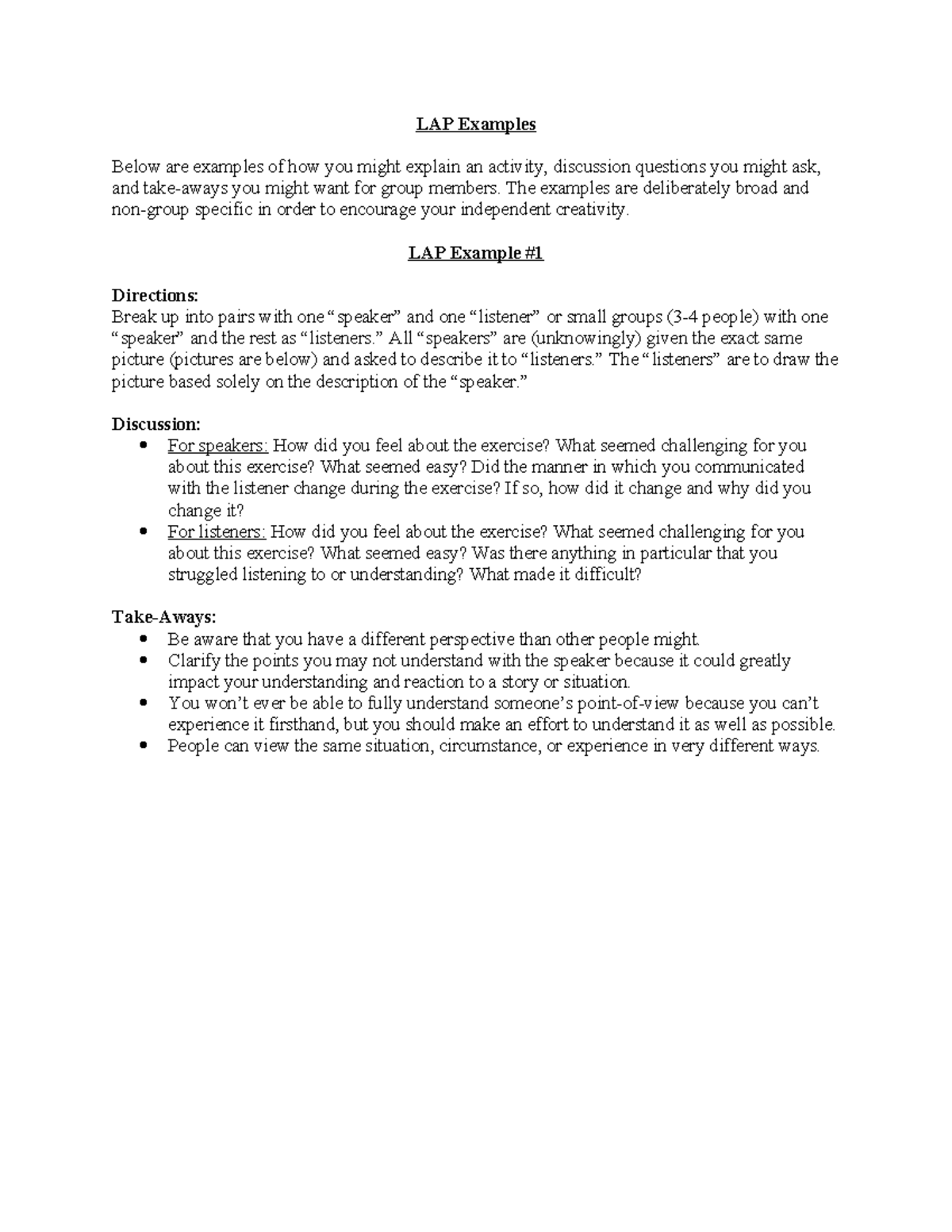 LAP Examples: Summer Online Final Activity Insights and Discussions ...