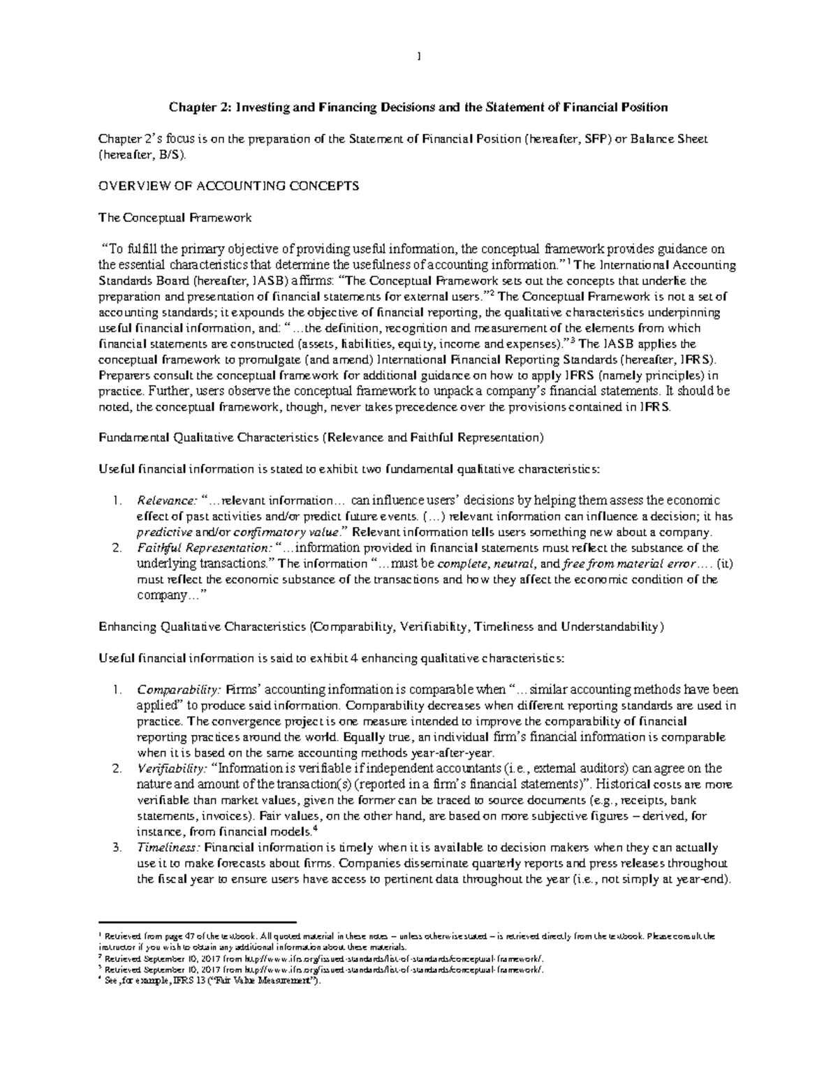 Ch02 (reading) - notes - Chapter 2: Investing and Financing Decisions ...