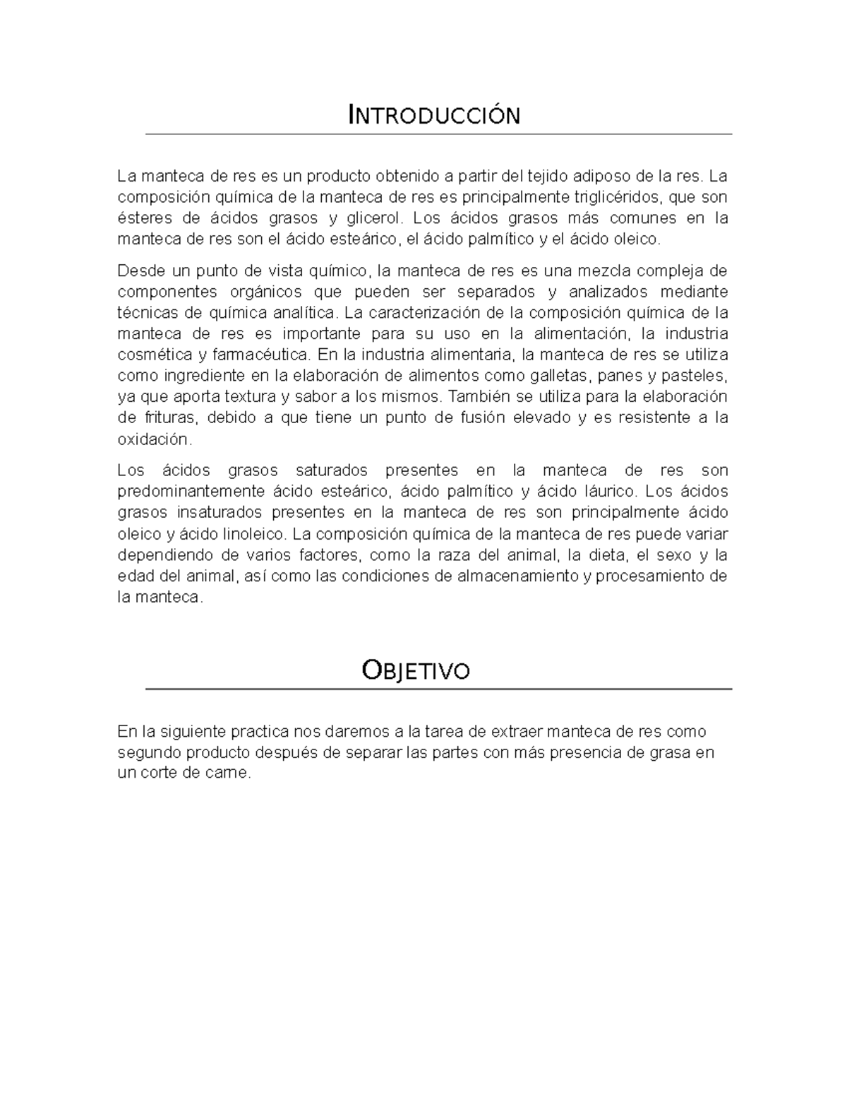 Extraccion de caldo de res - INTRODUCCIÓN La manteca de res es un ...