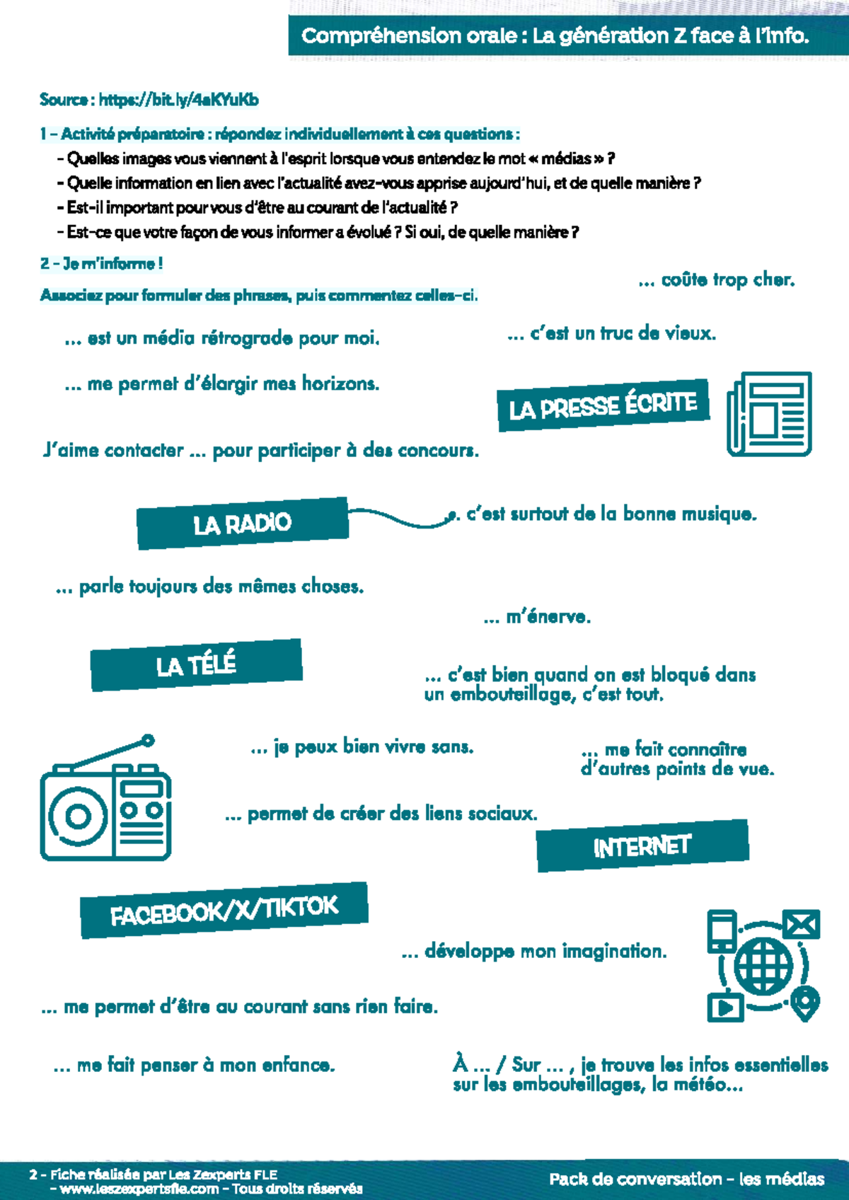 Compréhension orale : La génération Z et les médias (FLE) - Studocu