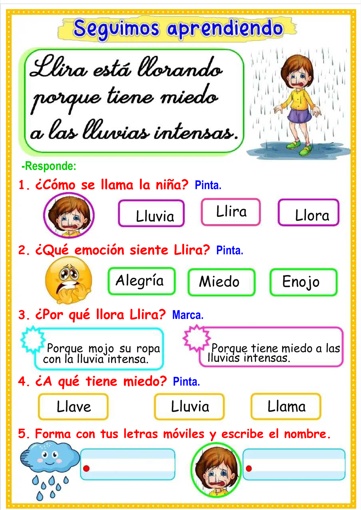 Ficha de Actividades: Letra "Ll" - Maestra Janet - Studocu