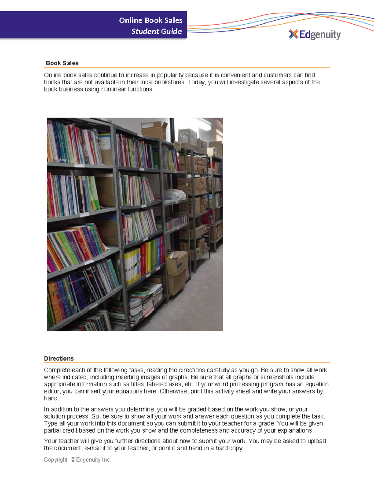 Online Book Sales: A Student Guide to Nonlinear Functions - Studocu